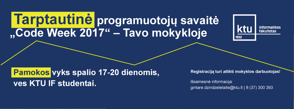 „Code Week 2017“ tavo mokykloje: prisiliesk prie programavimo - Informatikos fakultetas | KTU